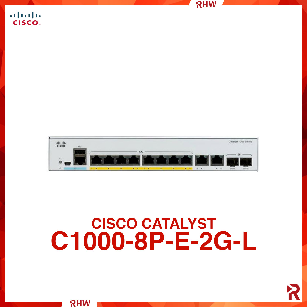 C1000-8P-E-2G-L│Cisco Catalyst 1000 Series Switches│8x 10/100/1000 ...