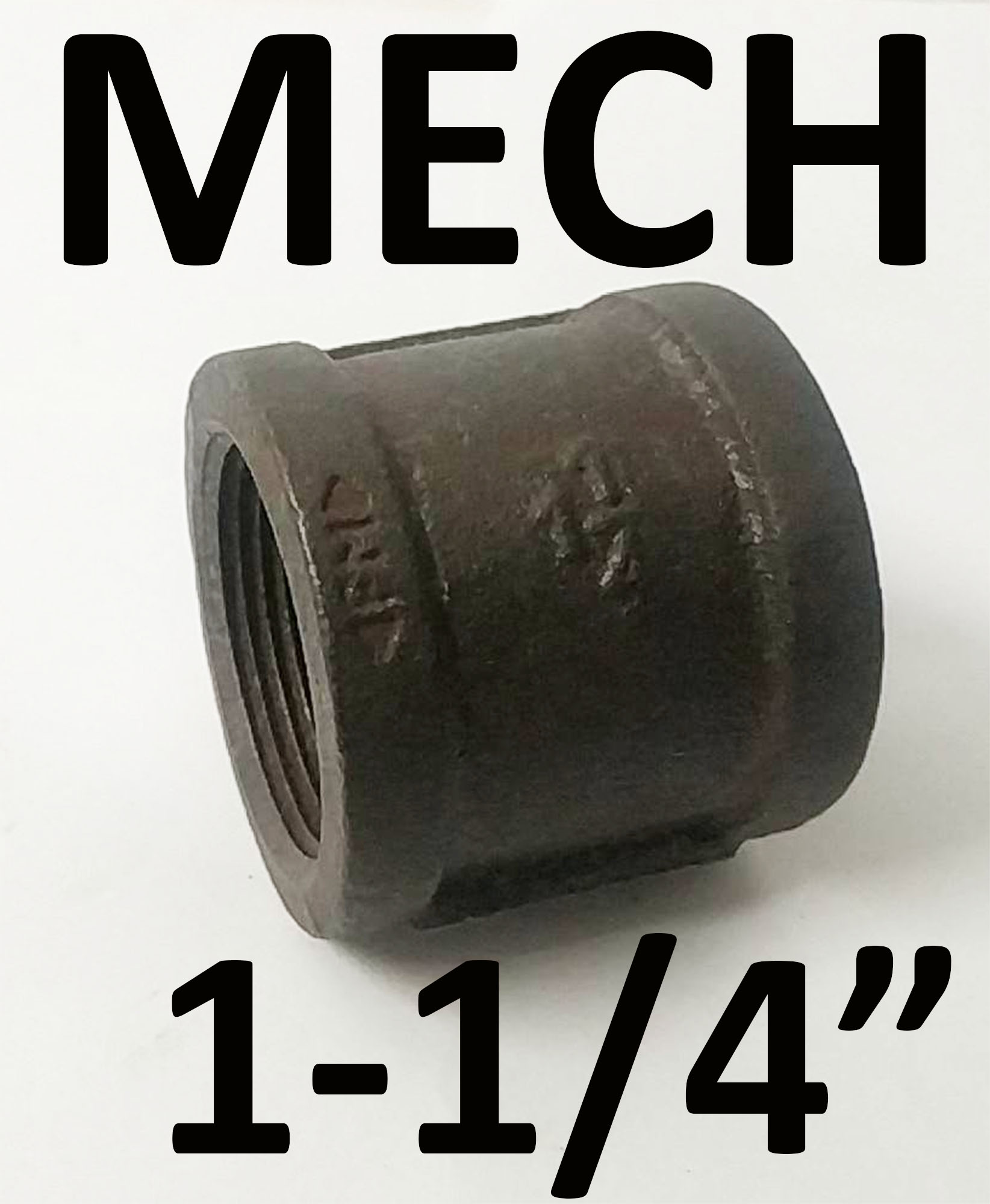 MECH BI COUPLING 1-1/4" THREADED SCREW TYPE BLACK IRON MALLEABLE ...