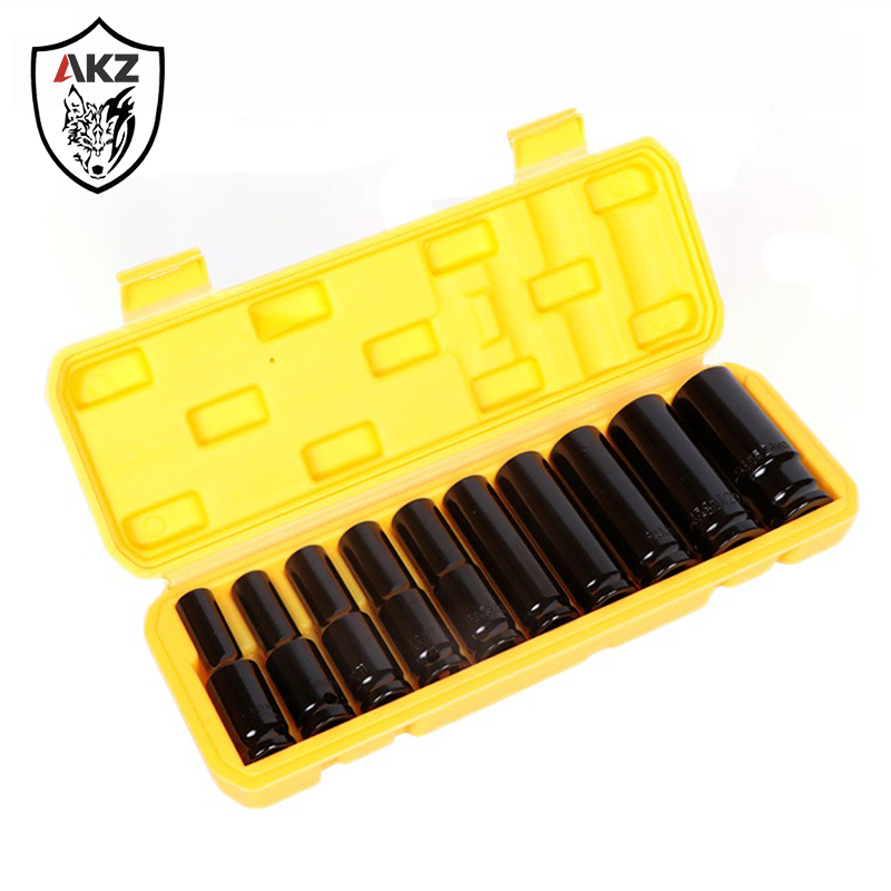 AKZ Impact Wrench Socket 10 Pcs Set 1/2'' Electric Power Tool Hex Socket Set 10pcs Hex Socket ...