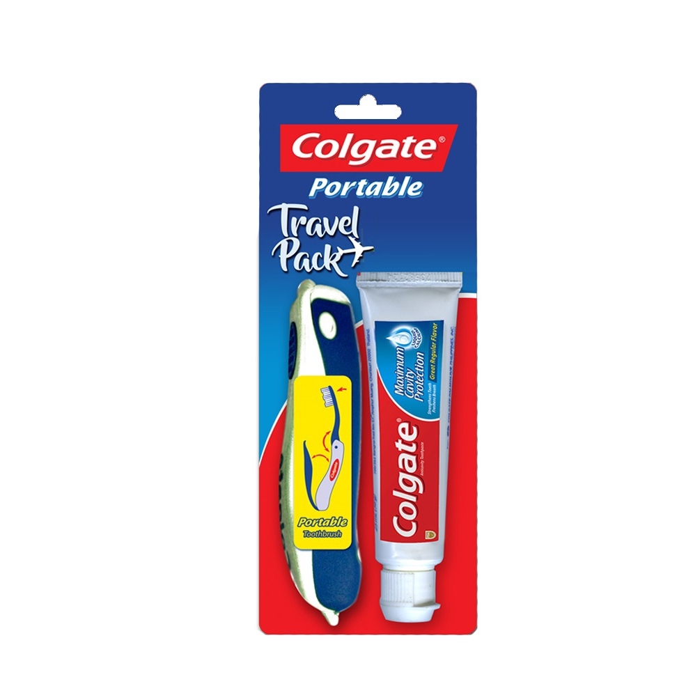 Colgate Portable Toothbrush with Free Regular Toothpaste 25ml Travel ...
