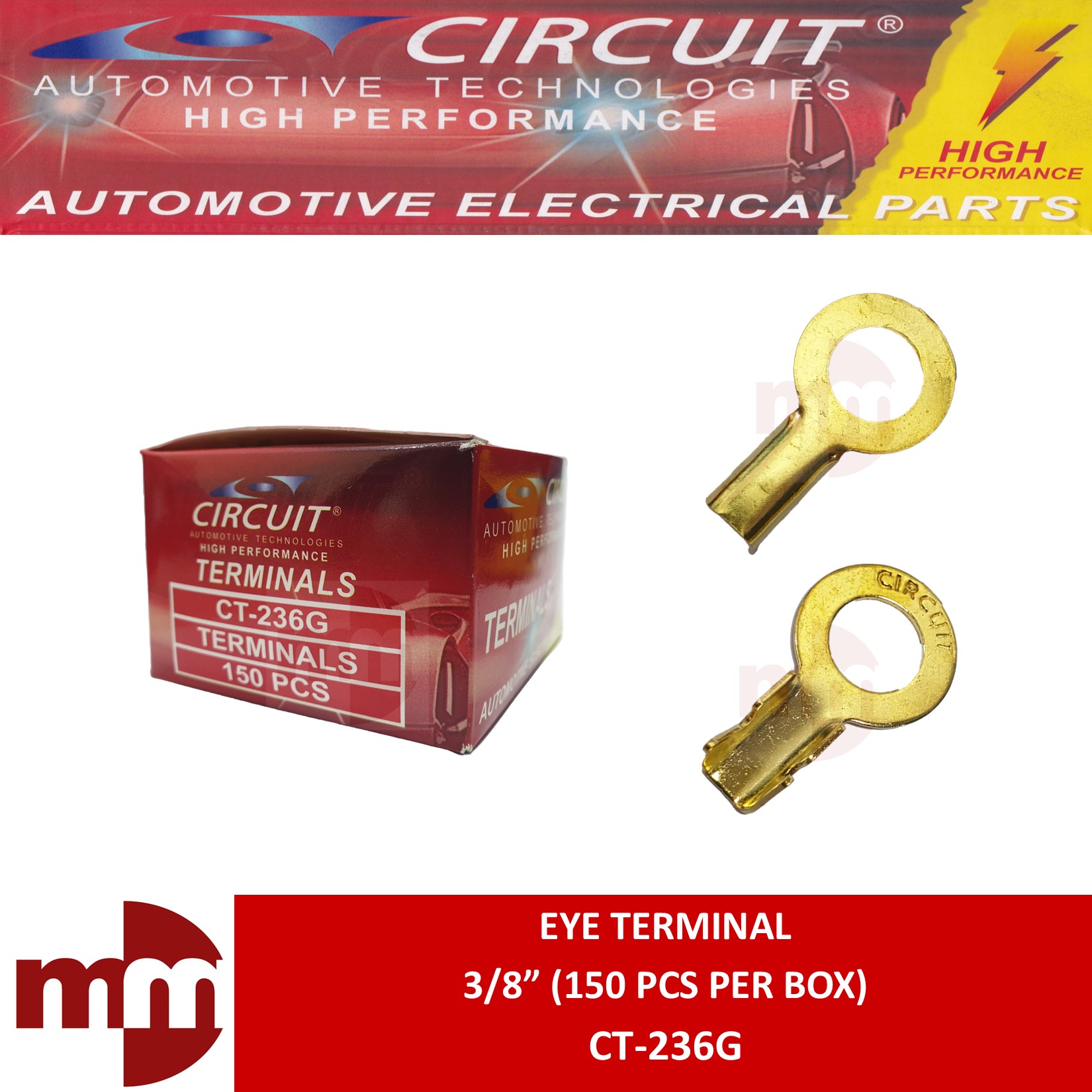 CIRCUIT Wire Terminal Eye Terminal 3/8" inside diameter (150 PCS PER ...