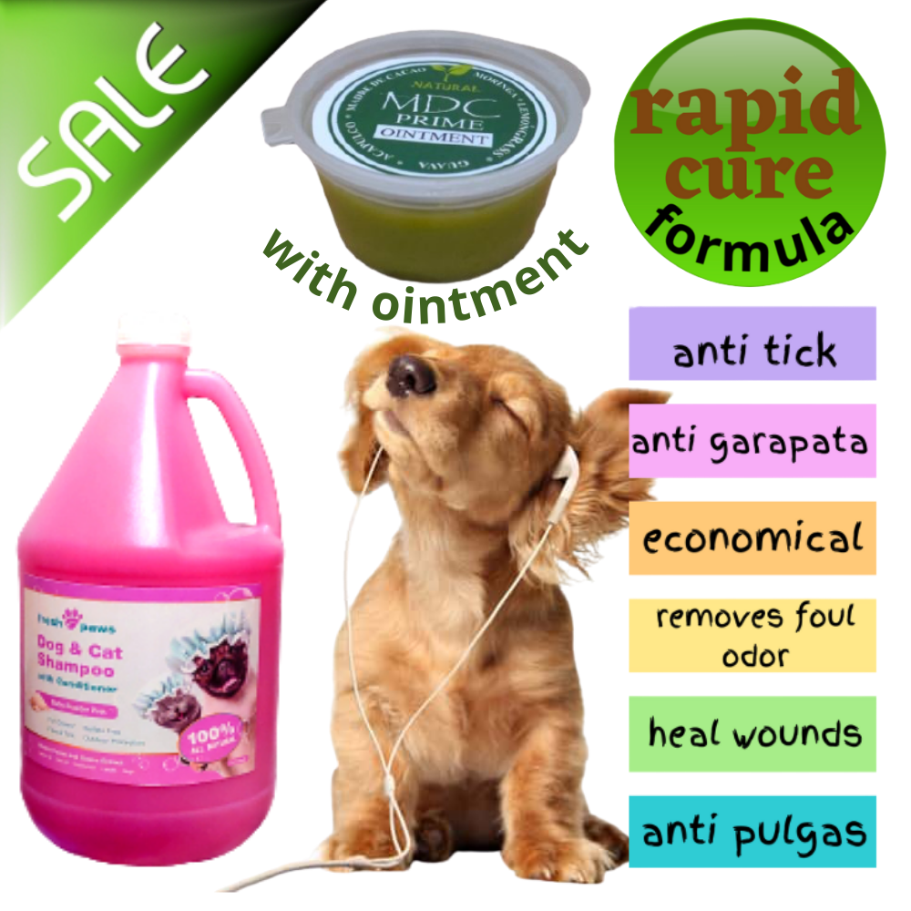pink powder fresh scent dog shampoo with madre de cacao, premium tick ...