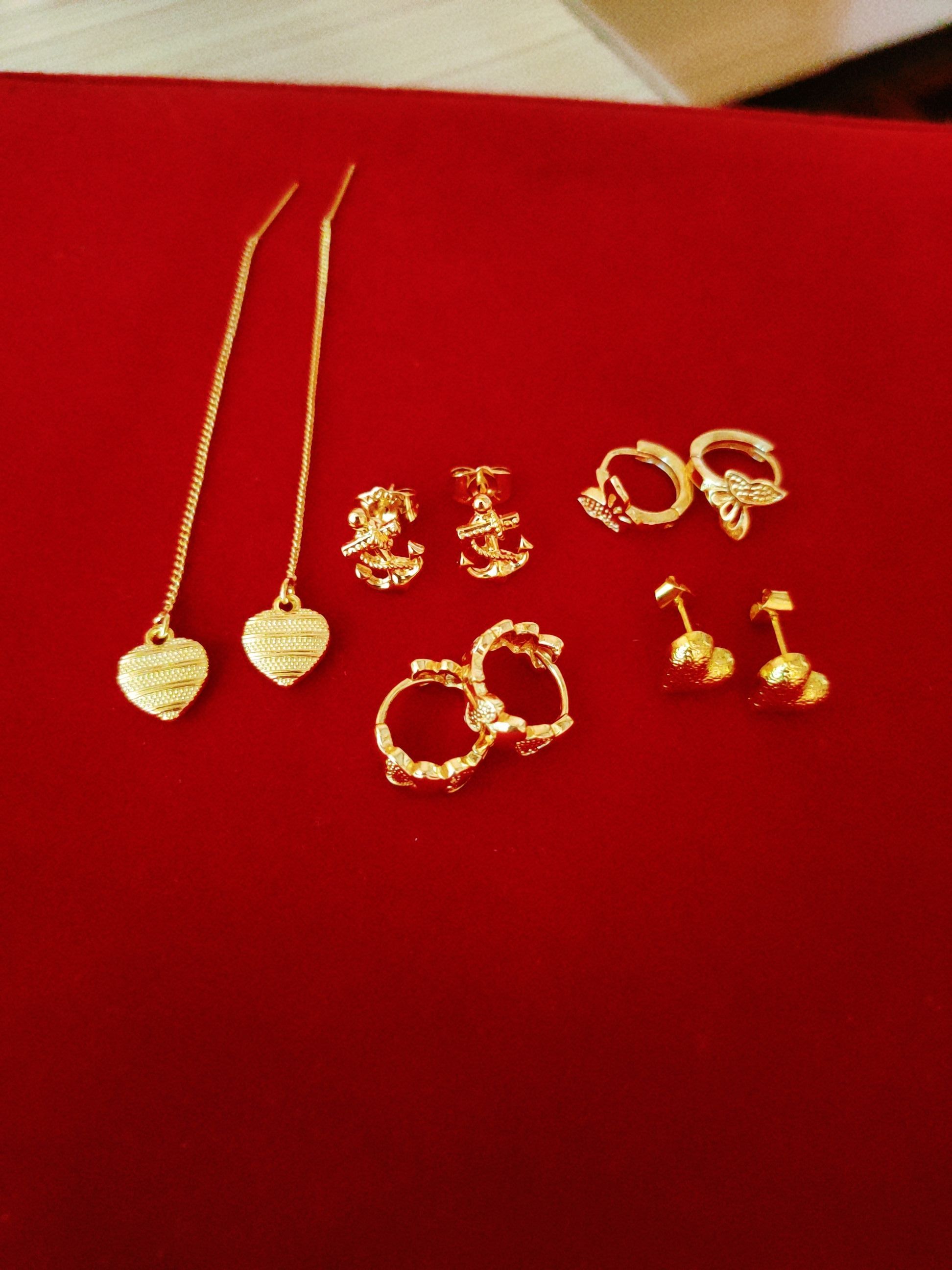 24K GOLD BANGKOK hikaw 5limang pares 55599p Send the box | Lazada PH