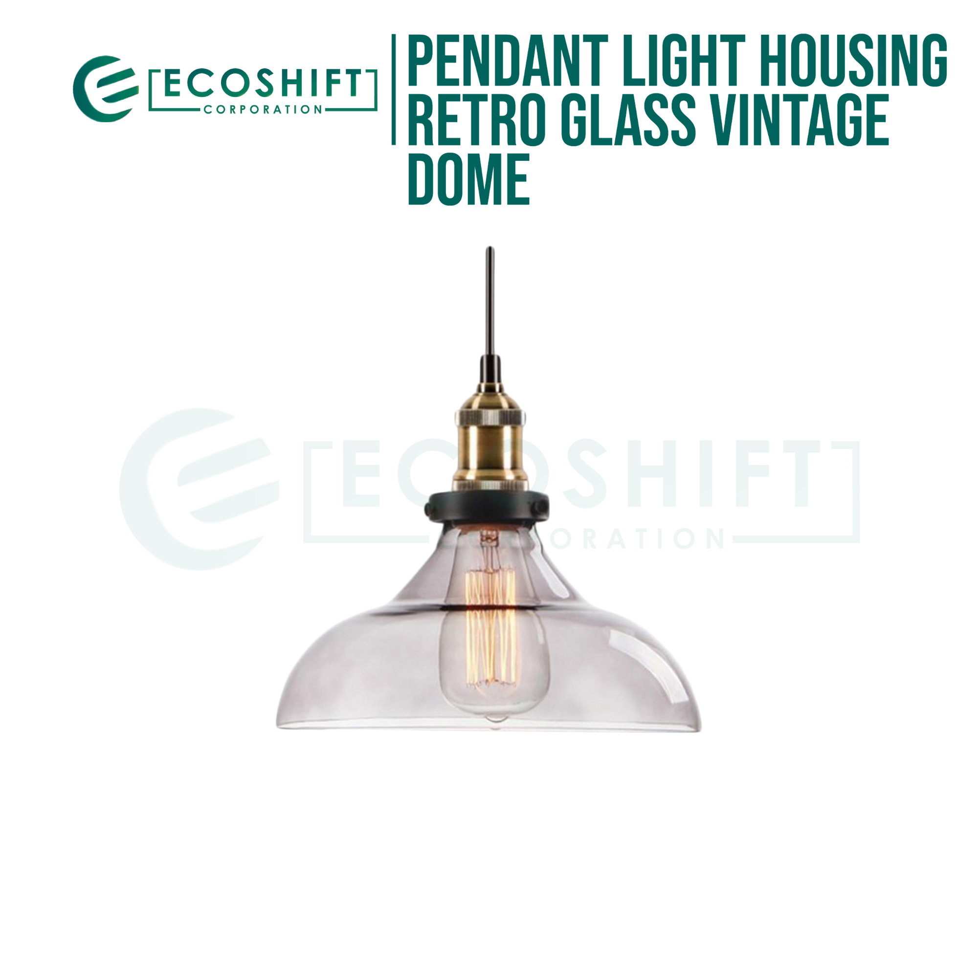 Ecoshift Pendant Light Housing Retro Glass Vintage Dome | Lazada PH