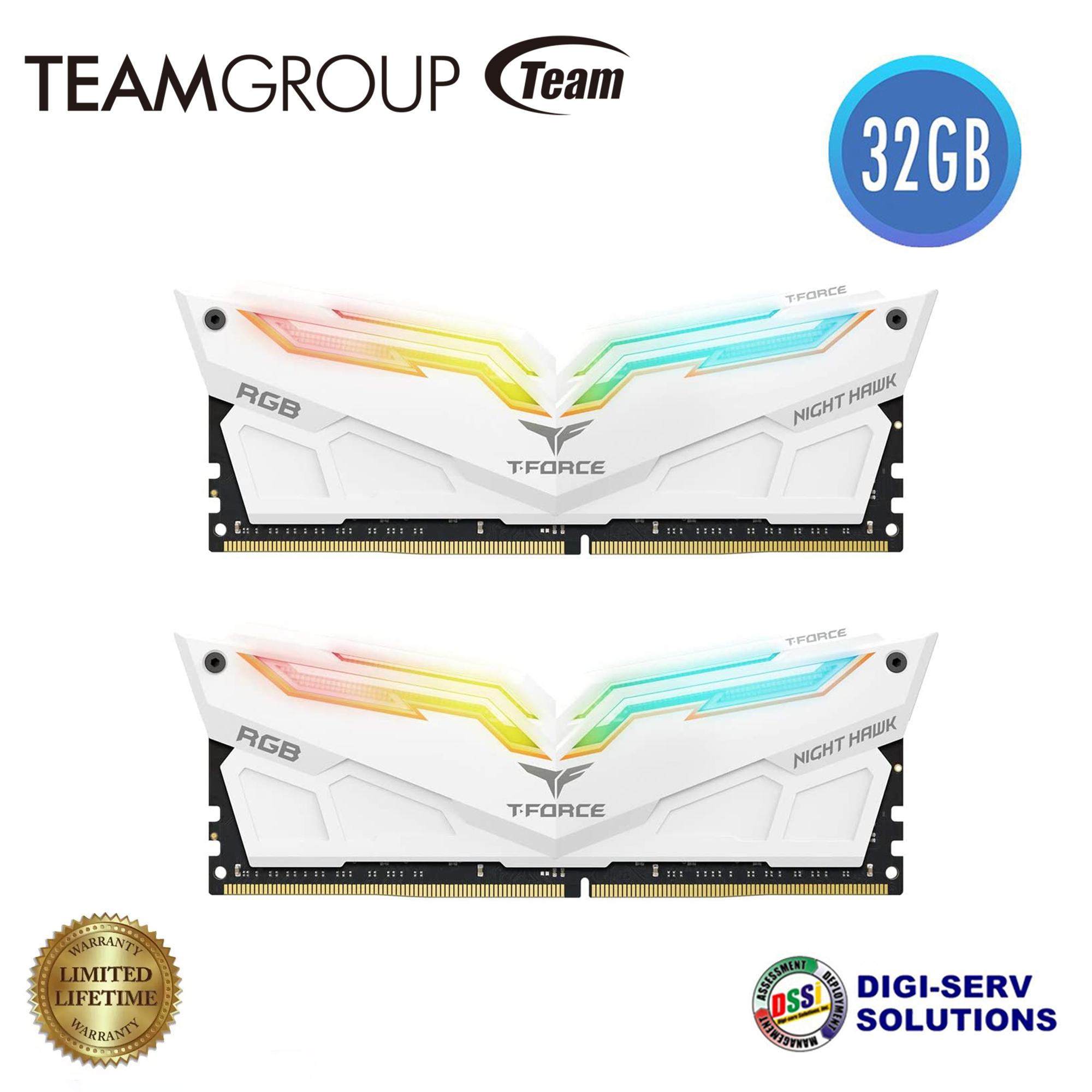 Team Elite T-Force Night Hawk Legend 32GB (2x16GB) DDR4 3600mhz RGB ...