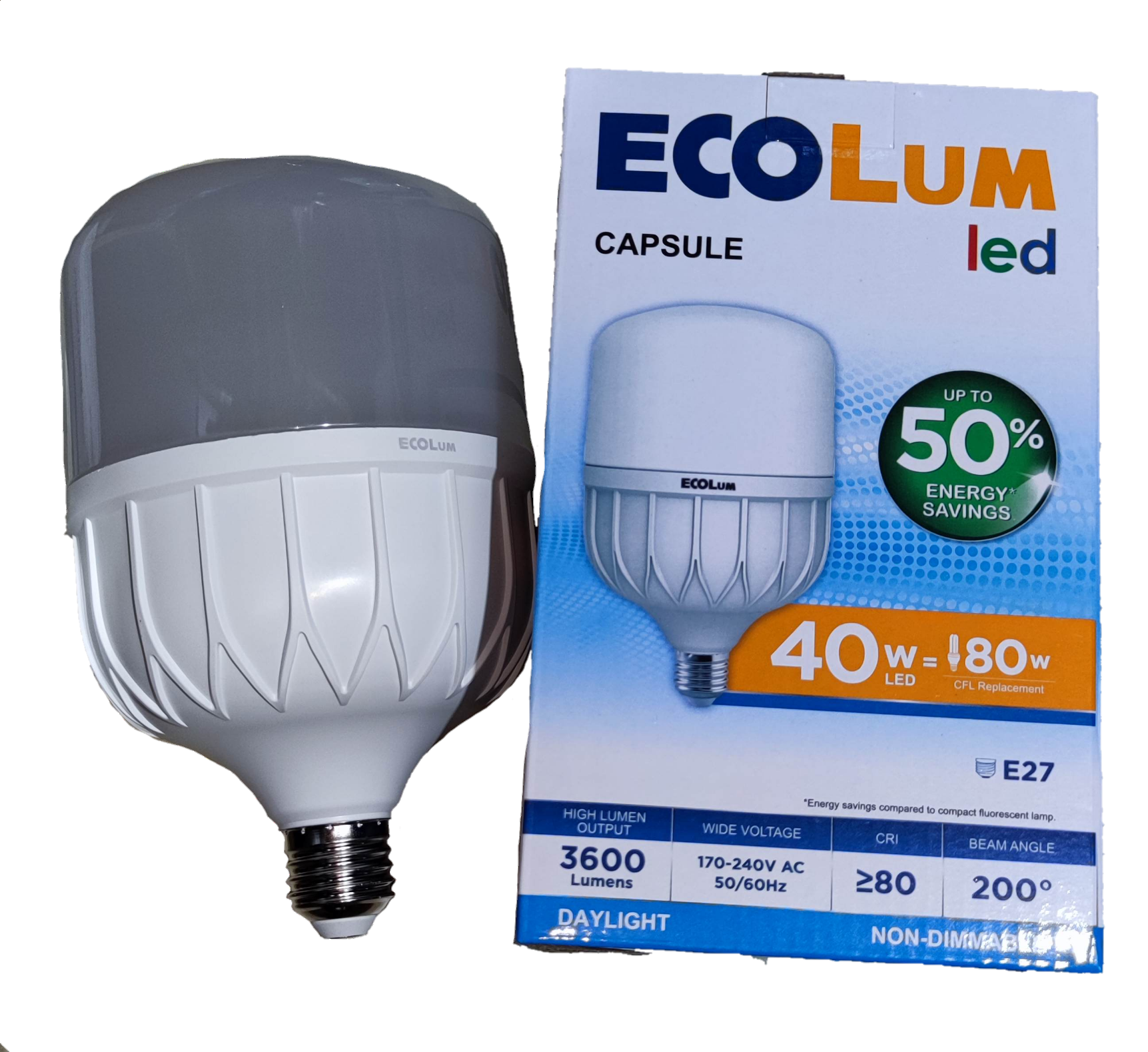 40W LED Capsule Bulb E27 Daylight | Lazada PH