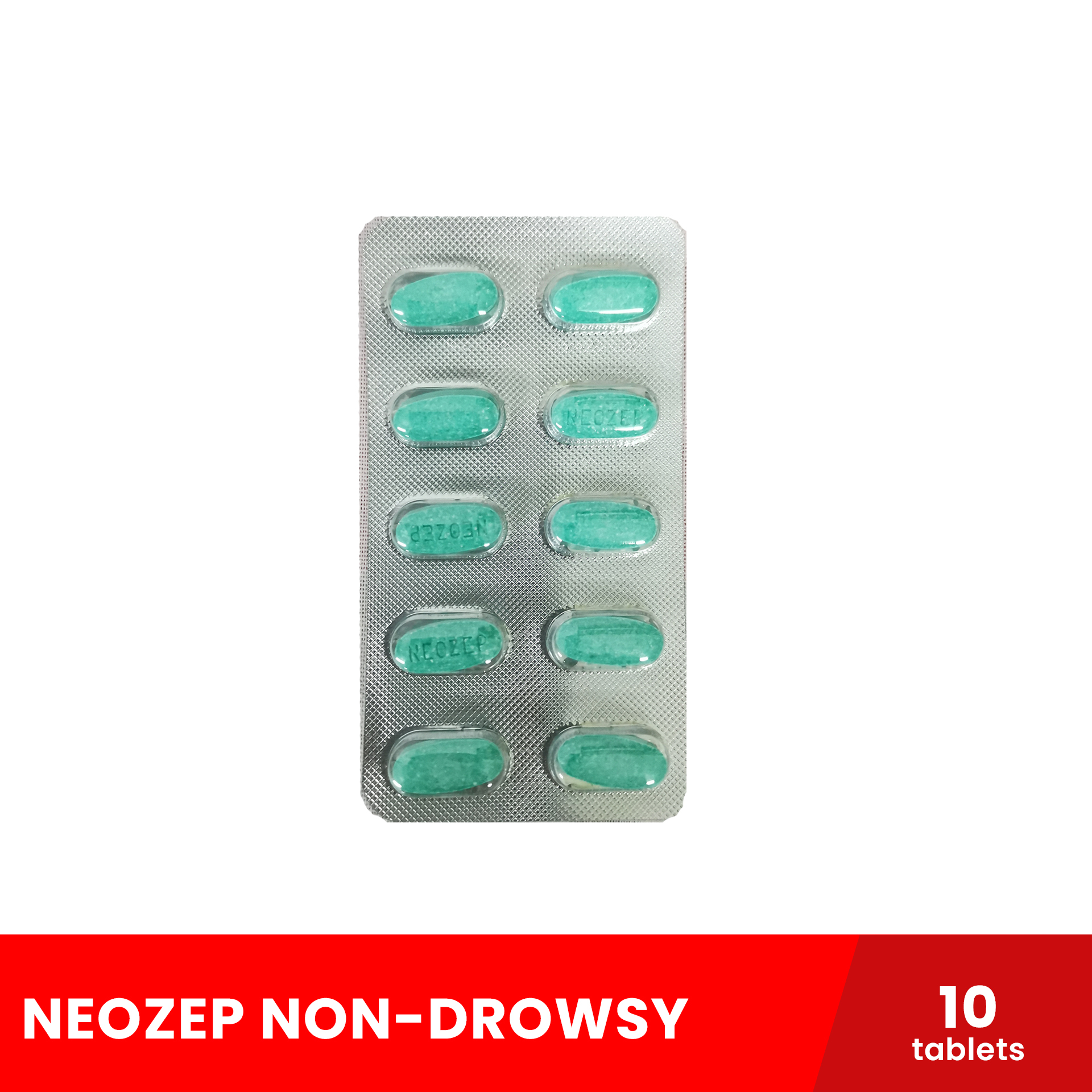 NEOZEP Non-drowsy x 10 tablets (For Cough, Colds & Flu) health ...