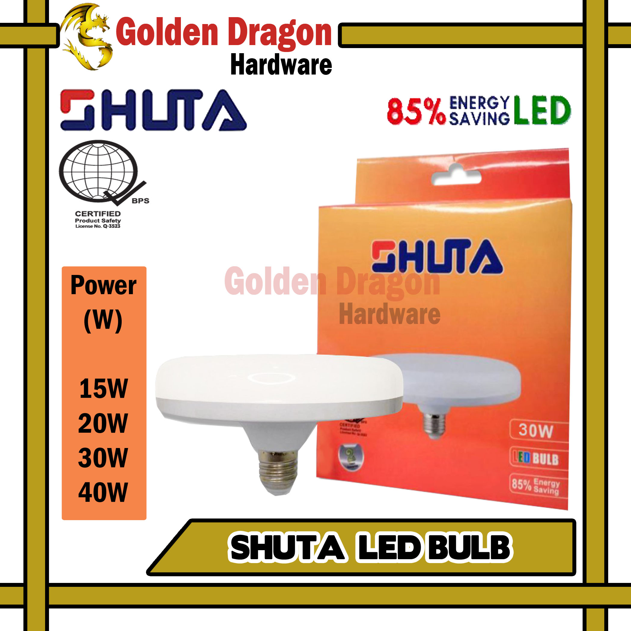 SHUTA UFO FLAT LED BULB LIGHT STLB-6508 (15W/20W/30W/40W) ENERGY SAVING ...