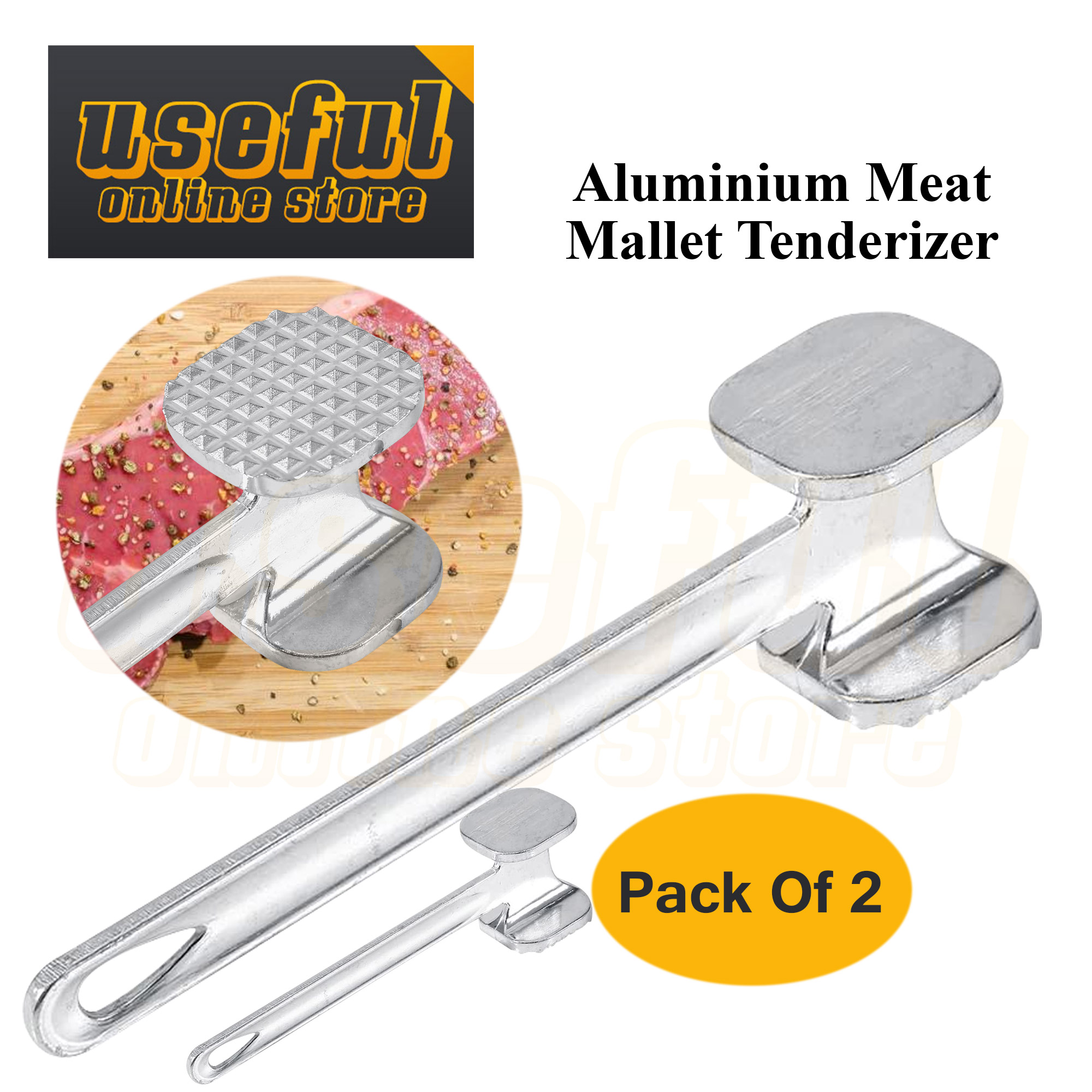 USEFUL Aluminium Meat Tenderizer Mallet Steak Beef Chicken Hammer Tool ...