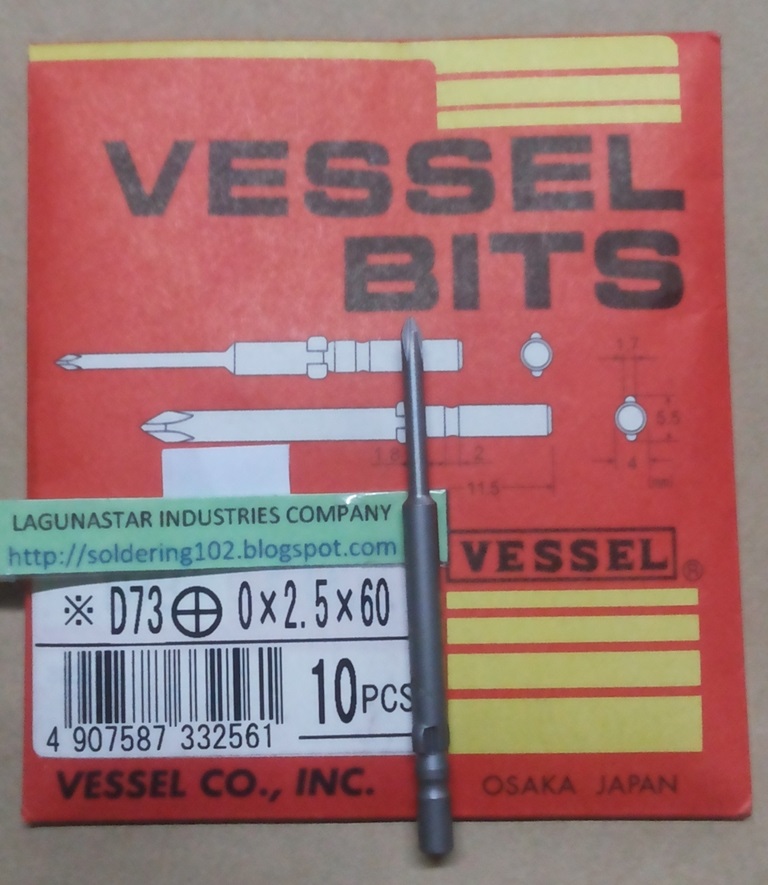 D73 Cross point bit VESSEL D73 +0 X 2.5 X 60 from Japan - 1pack(10pcs ...