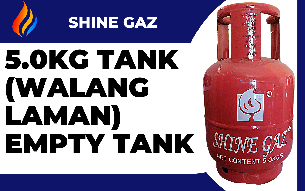 SHINE GAZ, GAS TANK LPG 5.0KG, tank POL-valve and snap on, EMPTY TANK ...