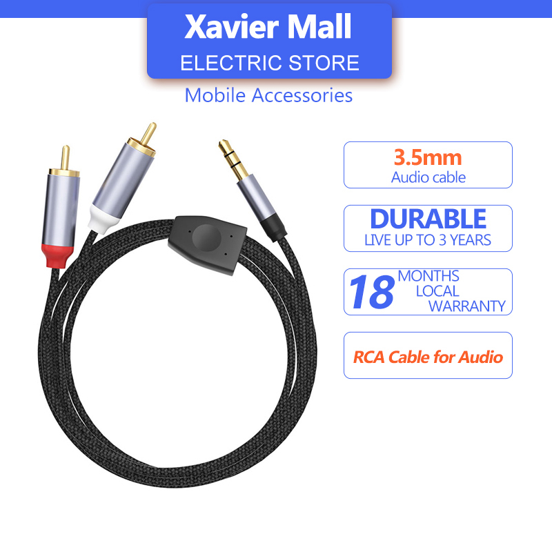【COD】Xavier RCA Cable for Audio 3.5mm Audio Jack to 2 RCA Audio Cable ...