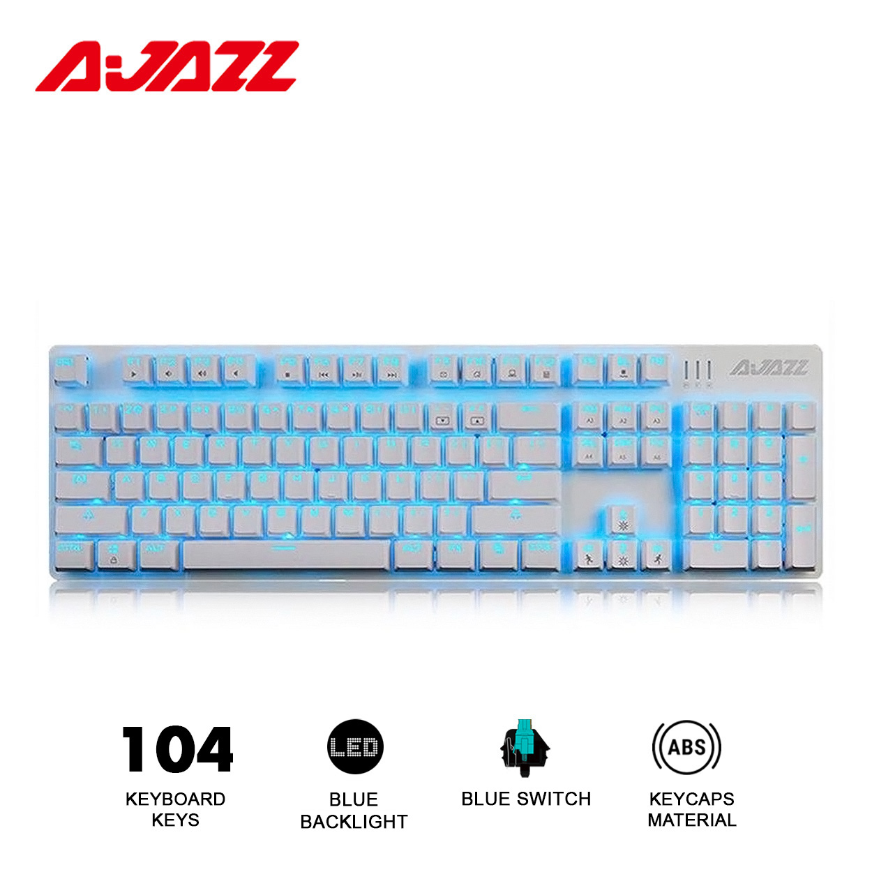 Ajazz Robocop Mechanical Gaming Keyboard 104 Key Colorful LED Backlight ...