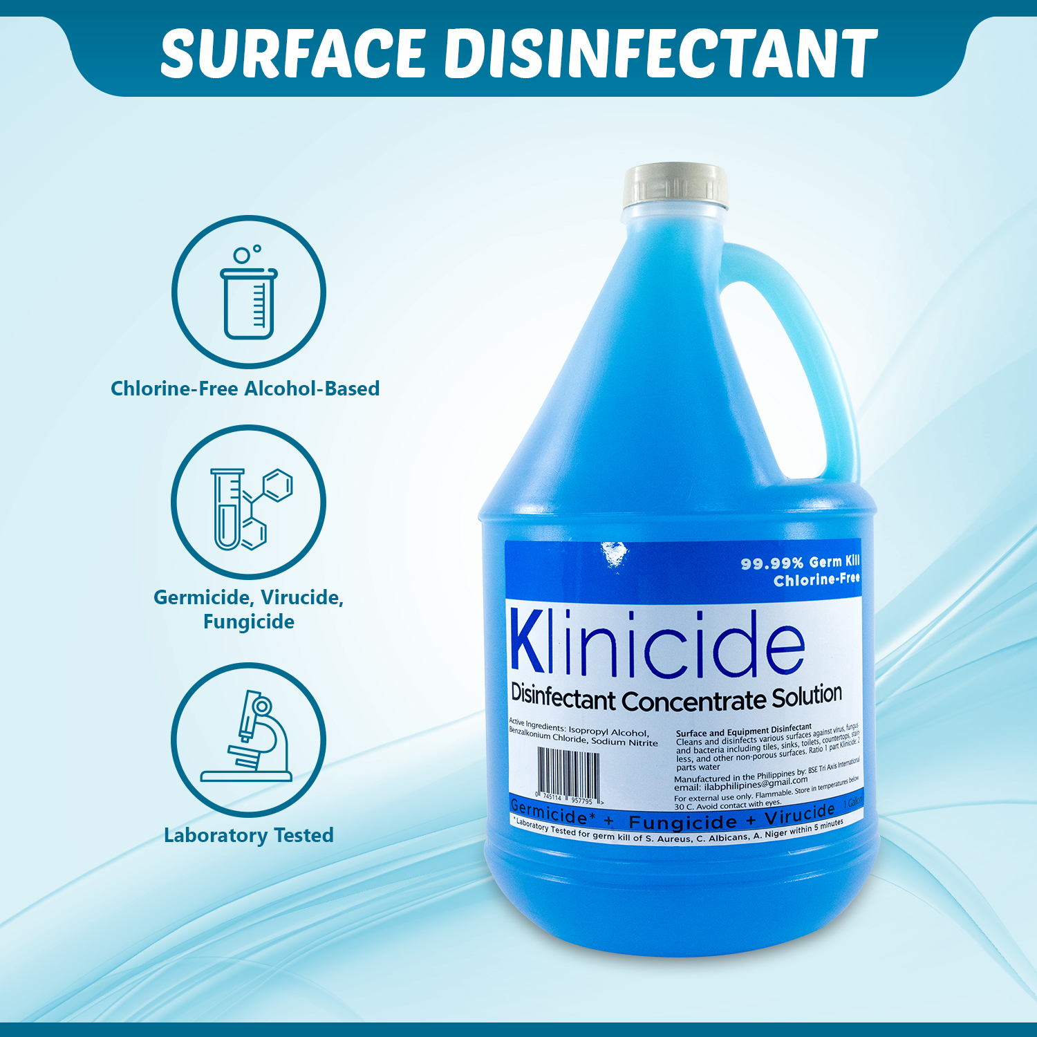 Klinicide Chlorine-Free Surface Disinfectant 1 Gallon | Lazada PH
