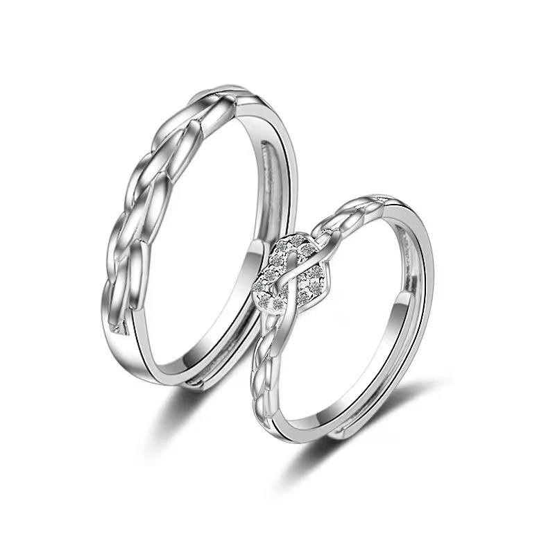 Fiona Jewelry Love Couple Rings With Wavy Pattern Wedding Ring Couple ...