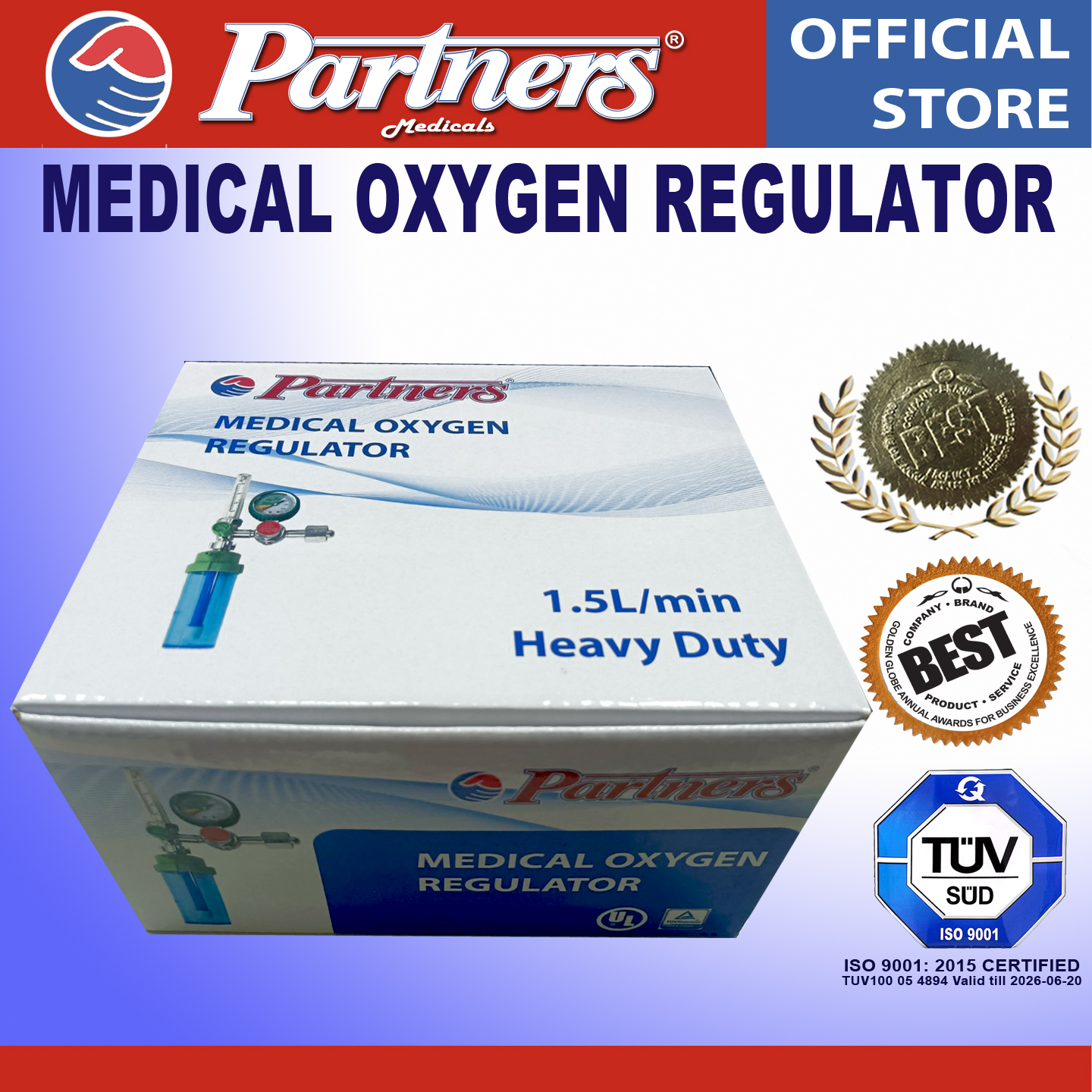 PARTNERS MEDICAL OXYGEN REGULATOR WITH FREE NASAL CANNULA AND SPANNER ...