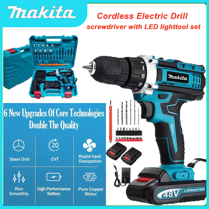 MAKITA Hand Electric Drill Heavy Duty 48V Cordless Power Impact Tools ...