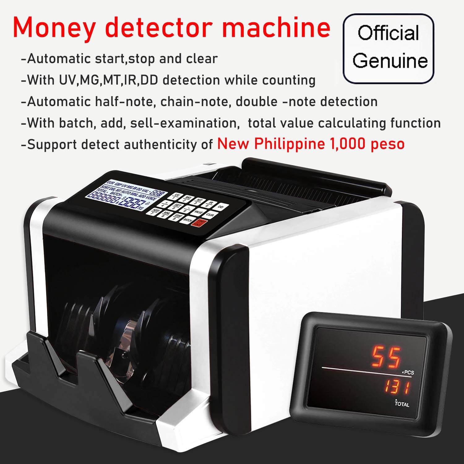 Automatic Multi Currency Money Counter With Detector Portable Money ...