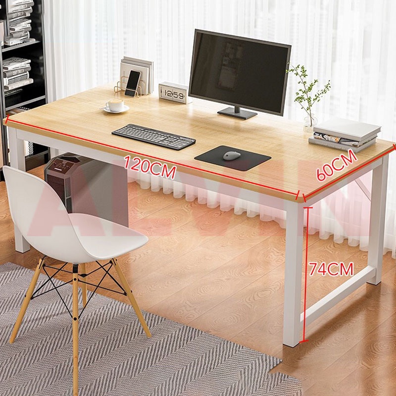 MYHOME Wooden White Computer Desk Desk for PC Simple Modern Desk Office ...