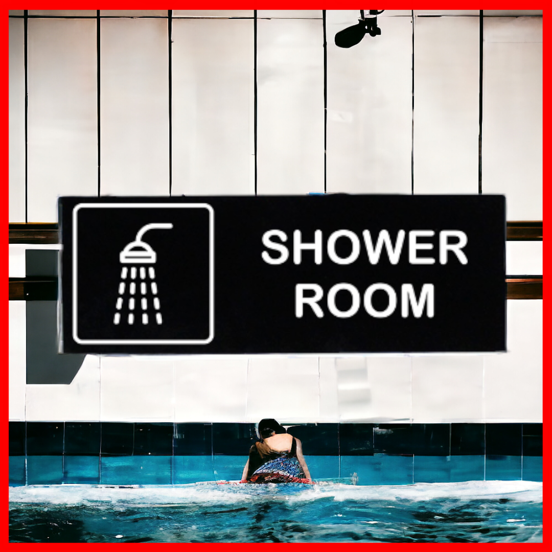 Shower room signage board - Bath area logo - acrylic - shower room ...