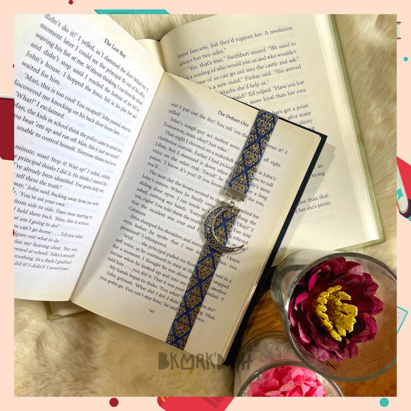 Handmade Elastic Bookmarks | Silver Crescent Moon | Lazada PH