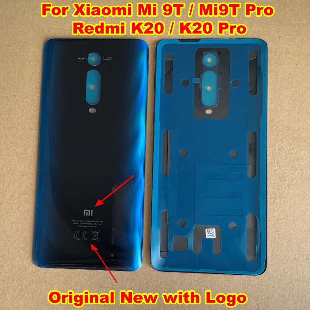 100% ใหม่ Mi 9T Mi9t Pro K20ฝาหลังกระจกประตูด้านหลังพร้อมเทปกาว Redmi ...