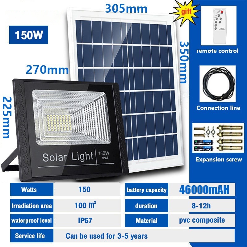 JIUJIU DUDU 400W solar lights outdoor waterproof IP67 solar flood light ...