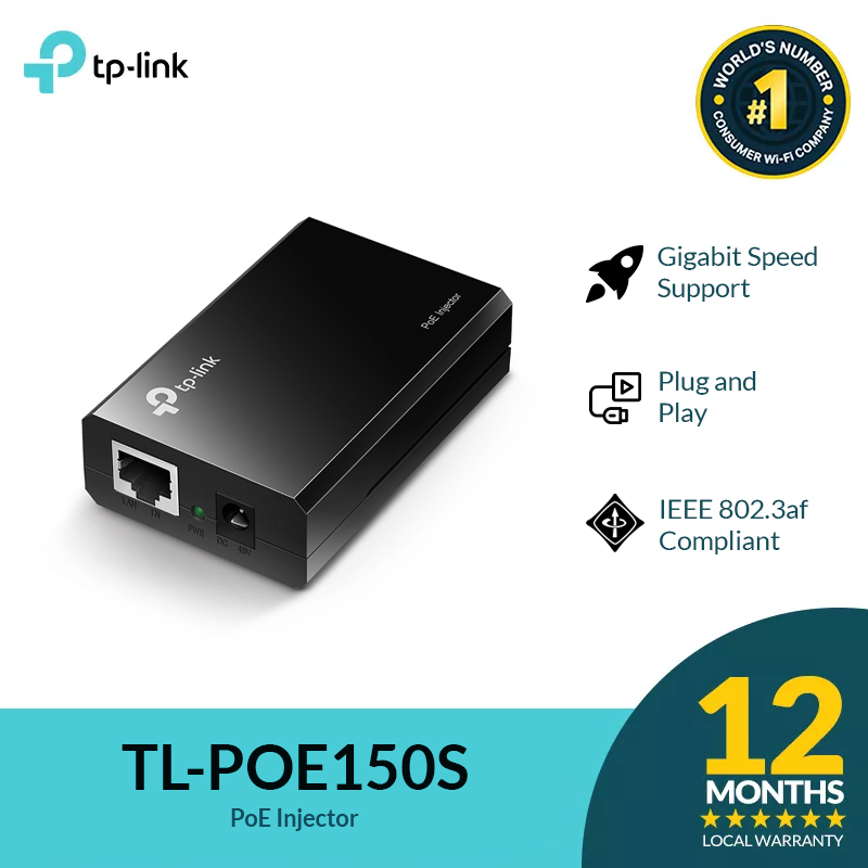 TP-Link TL-POE150S PoE Adapter Gigabit Ethernet 48 V, IEEE 802.3af ...