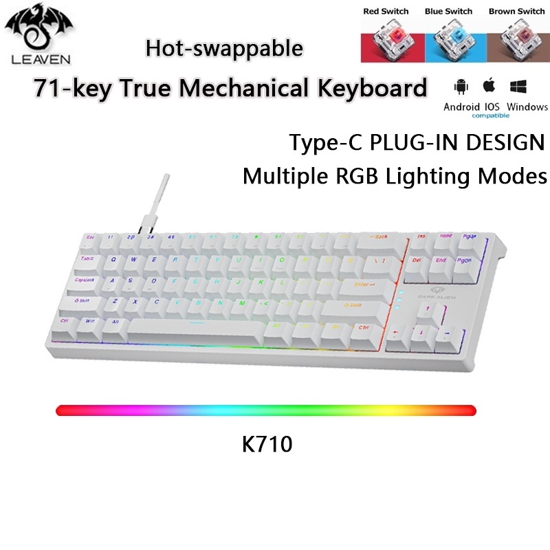 【COD】 LEAVEN K620 61Key Gaming Mechanical Keyboard RGB Back light Removable wired S30 Mouse ...