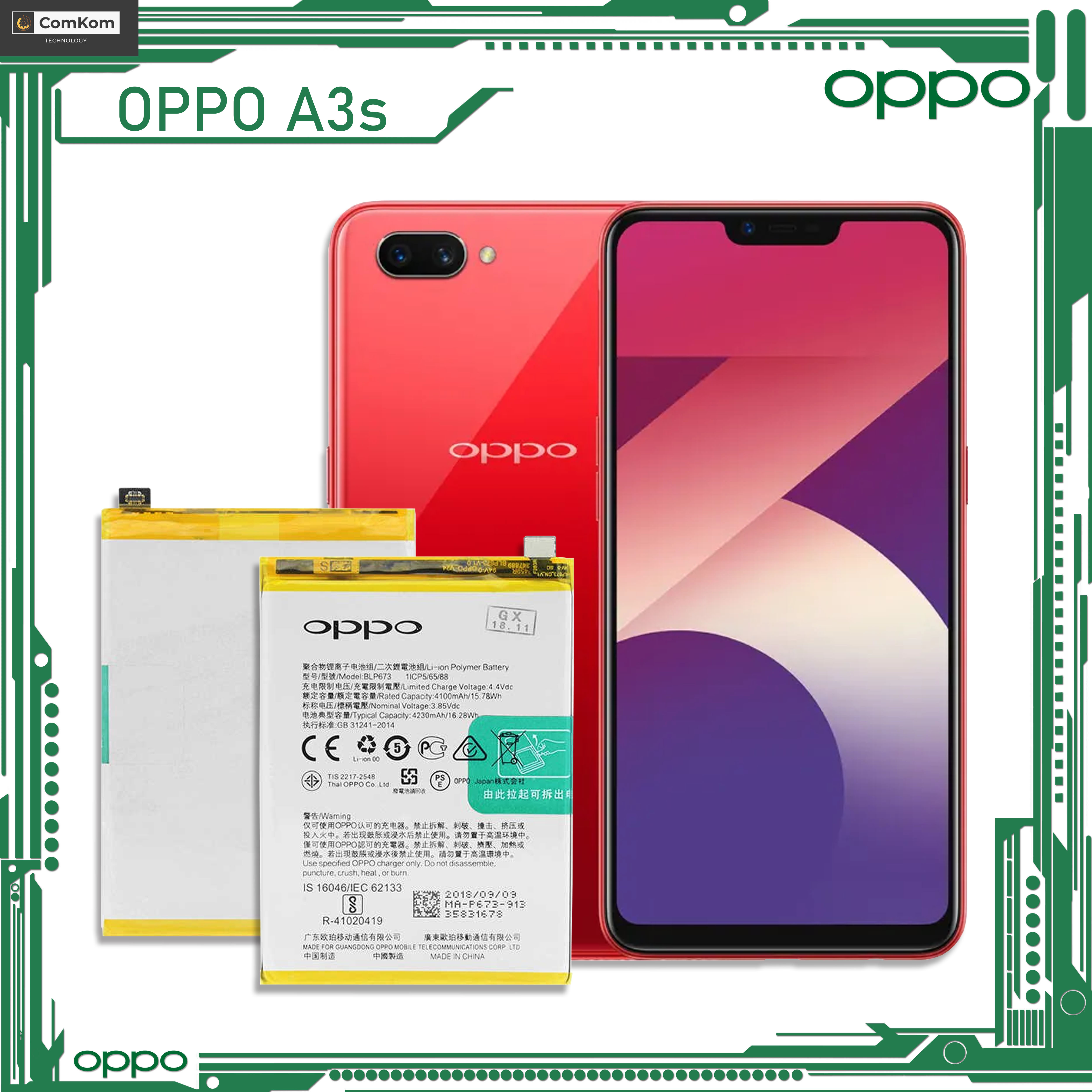 Battery for OPPO A3s | Li-ion Polymer Battery Model:BLP673 Premium High ...