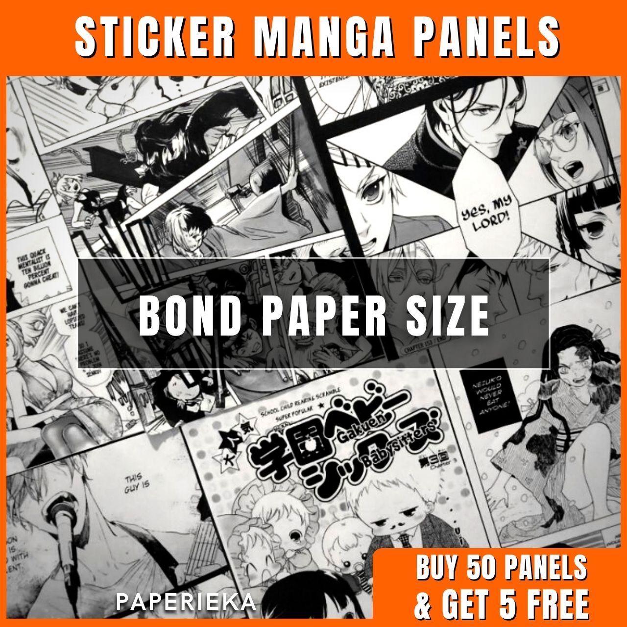 A4 STICKER PAPER MANGA PANELS / 50PCS + 5 FREE / 4K HD Quality / Non ...
