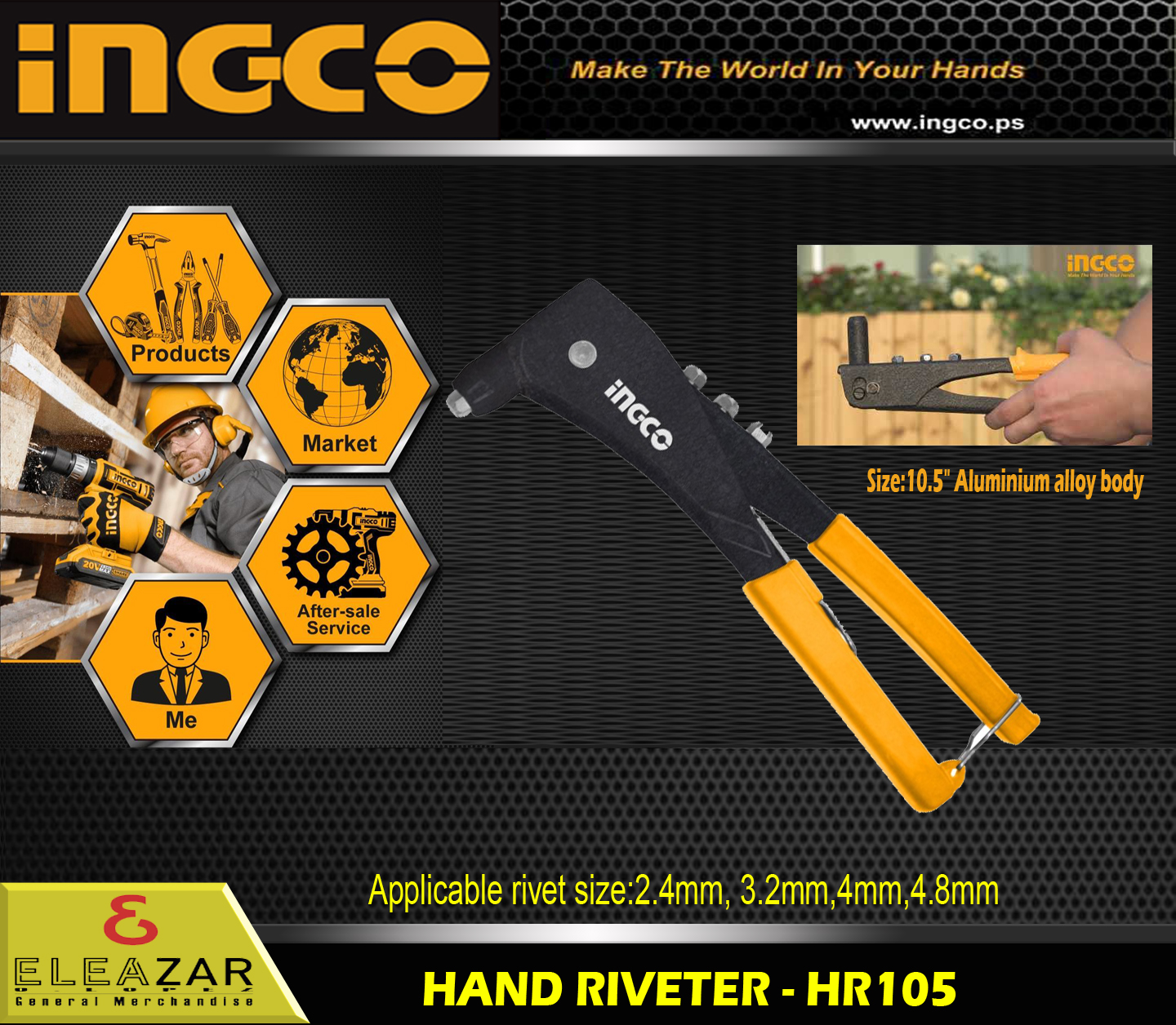 INGCO - Hand Riveter 10.5 - HR105 | Lazada PH