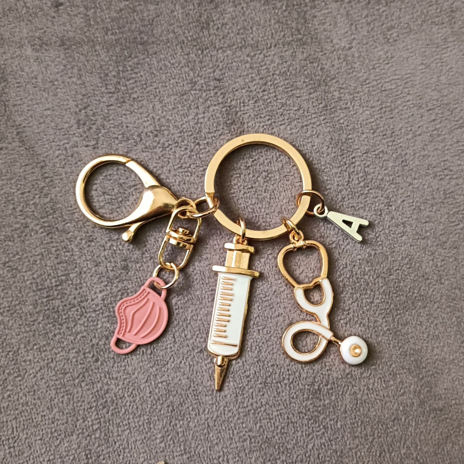 🔥Tamia👍 Nurse Doctor Mask Keychain Medical Paramedic Syringe Syringe ...