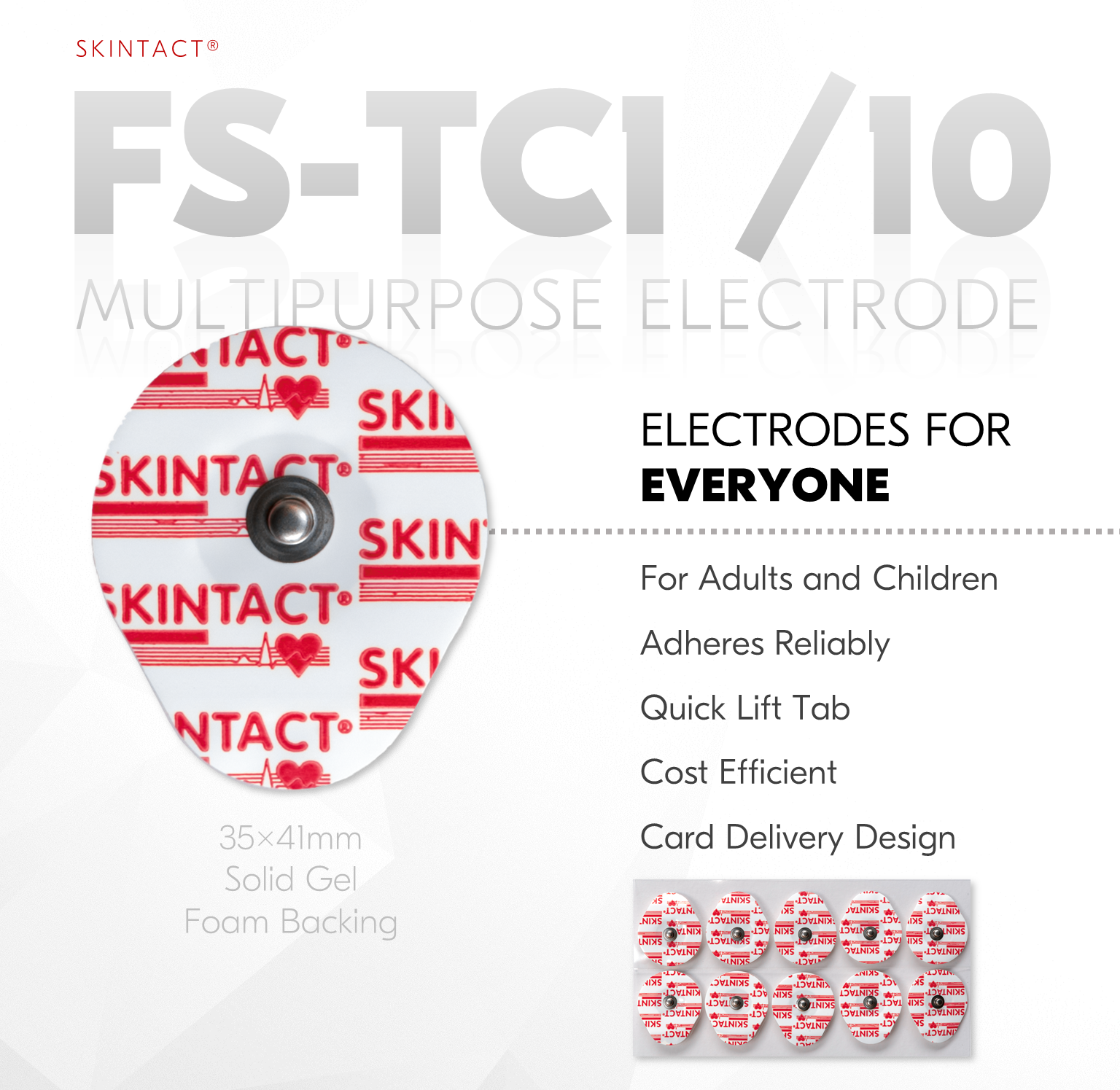 ECG Electrodes 50 Pcs Per Pack Skintact FS TC1 10 Disposable ECG Electrodes 50 Pcs Per Pack Skintact FS TC1 10 Disposable