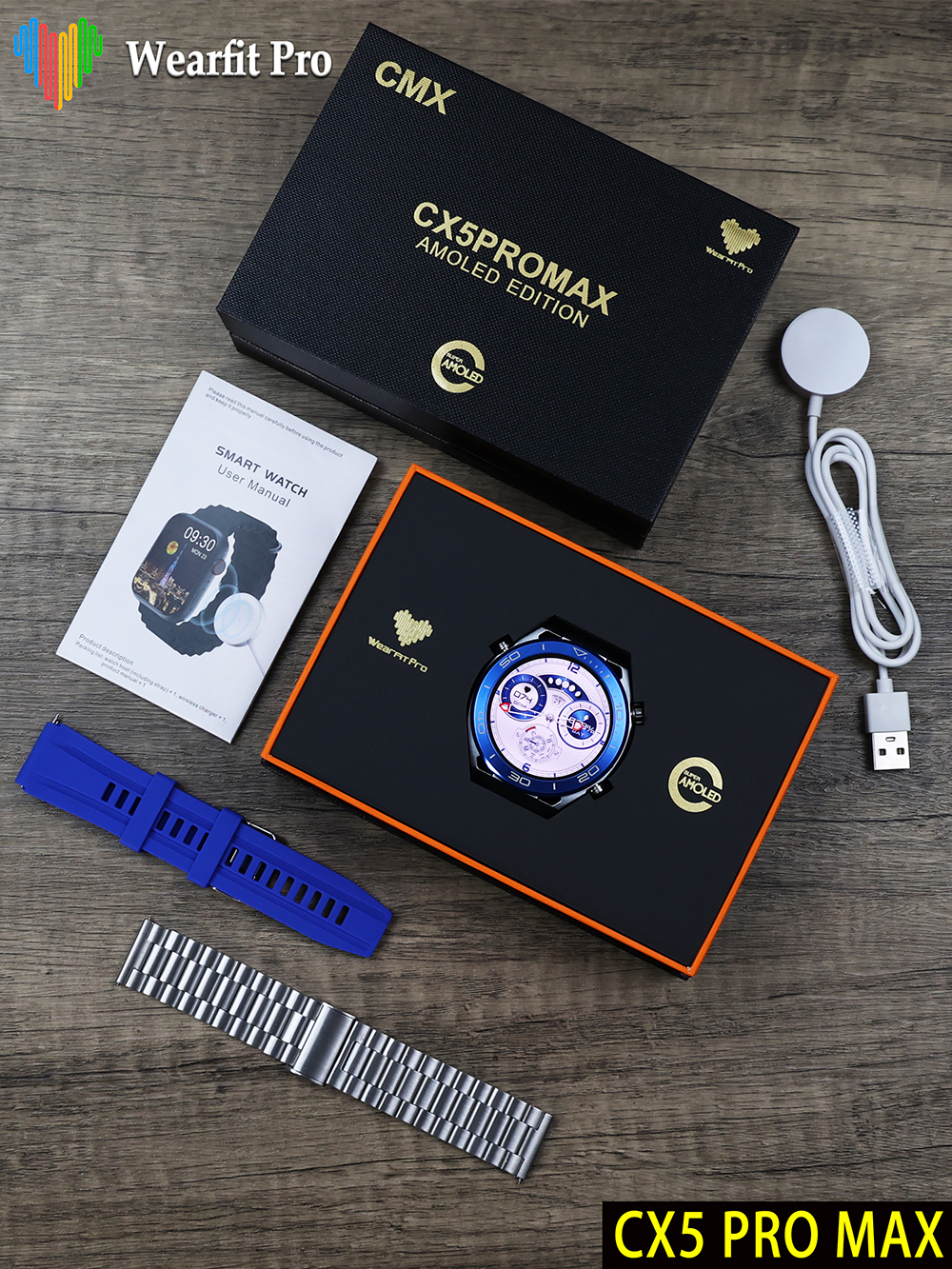 CX5 PRO MAX Smart Watch Men's Watch AMOLED HD Screen Compass NFC ...