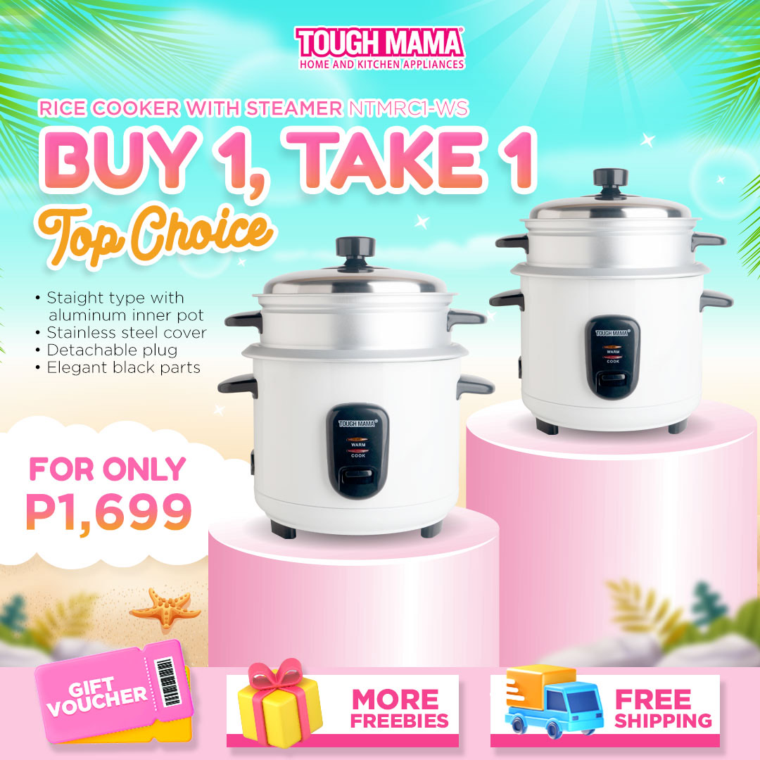 Tough Mama NTMRC1-WS White Rice Cooker with Steamer Aluminum pot ...