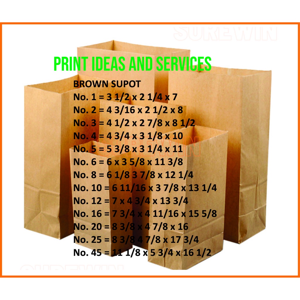 100pcs Brown Kraft Paper bag, Supot bag, Brown Paper bag | Lazada PH