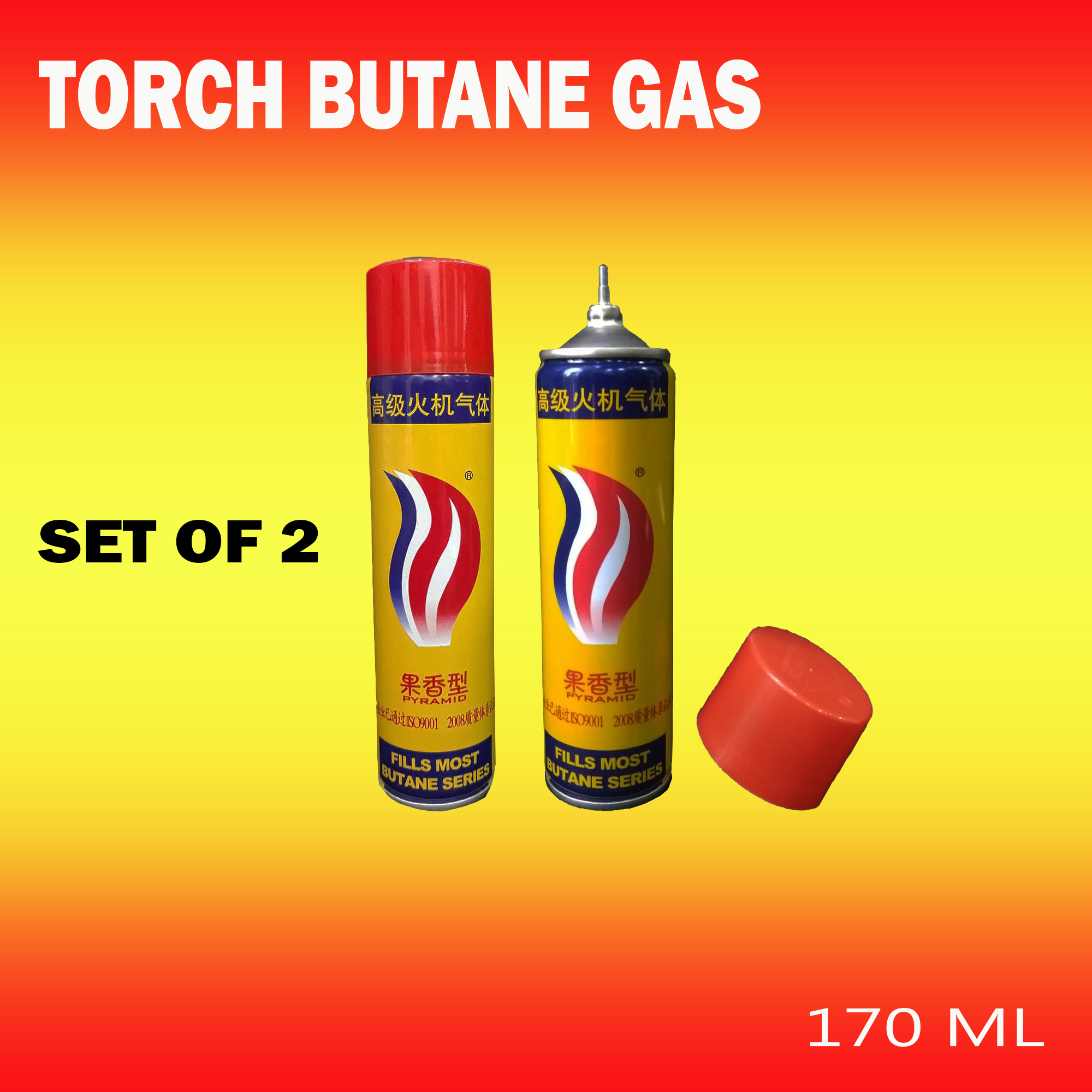 Set of 2 Pyramid Butane Gas For Lighter And Torch Use(170ml) | Lazada PH