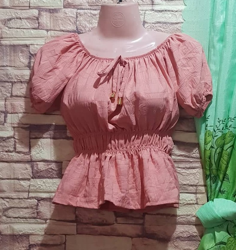 OffShoulder/Shoulder Garterized Short Sleeve Blouse | Lazada PH