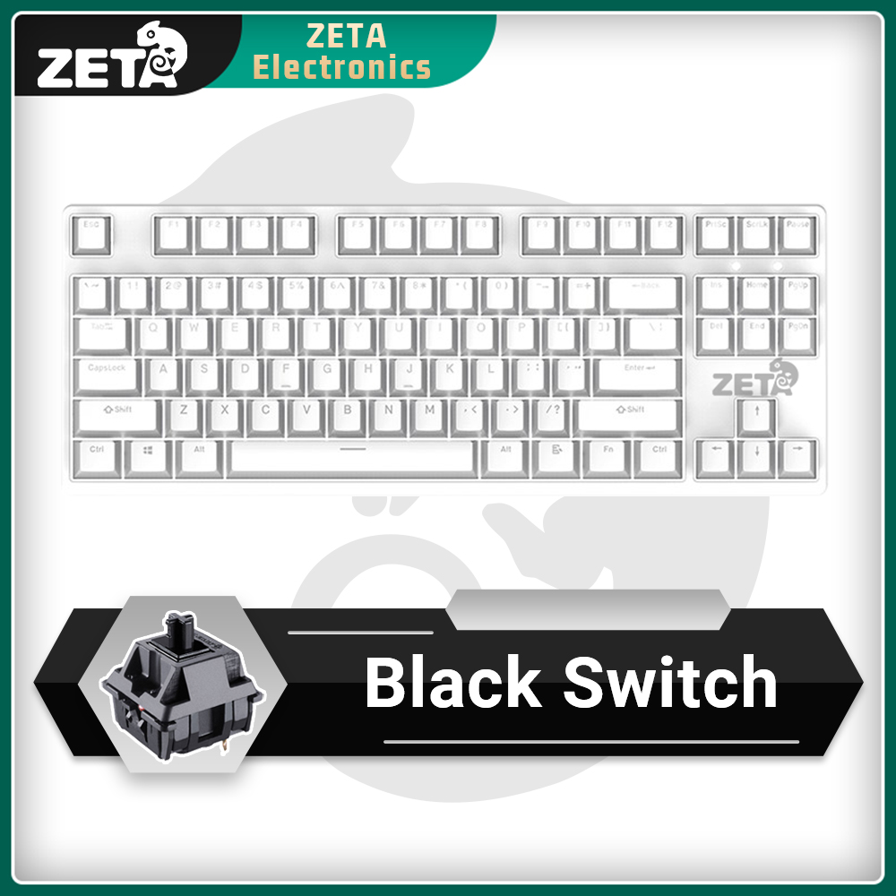 ZETA 87 Mechanical Keyboard White LED Backlight Wired Hot Swappable 87 ...