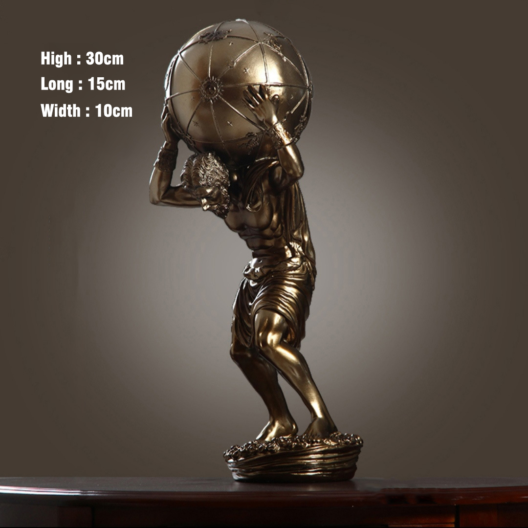 U-like Gold Man Carrying the Globe Statue /Lady Justice Display ...