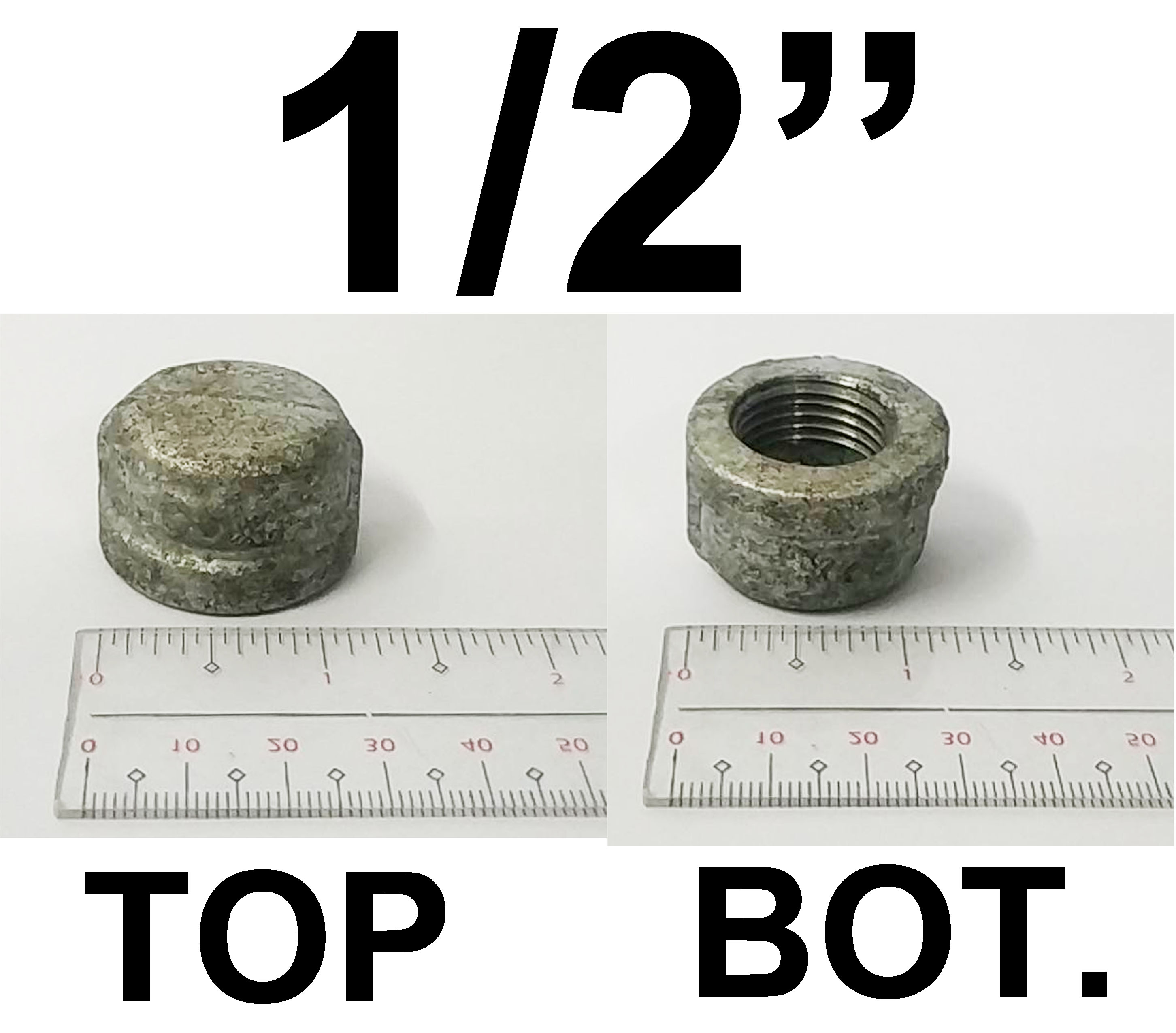 MECH GI CAP 1/2" SCH40 STANDARD THREADED SCREW TYPE GALVANIZED IRON ...