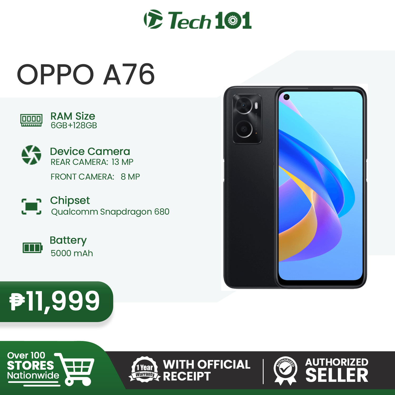Oppo A76 (6GB+128GB) With Official Receipt With Warranty - Authorized ...
