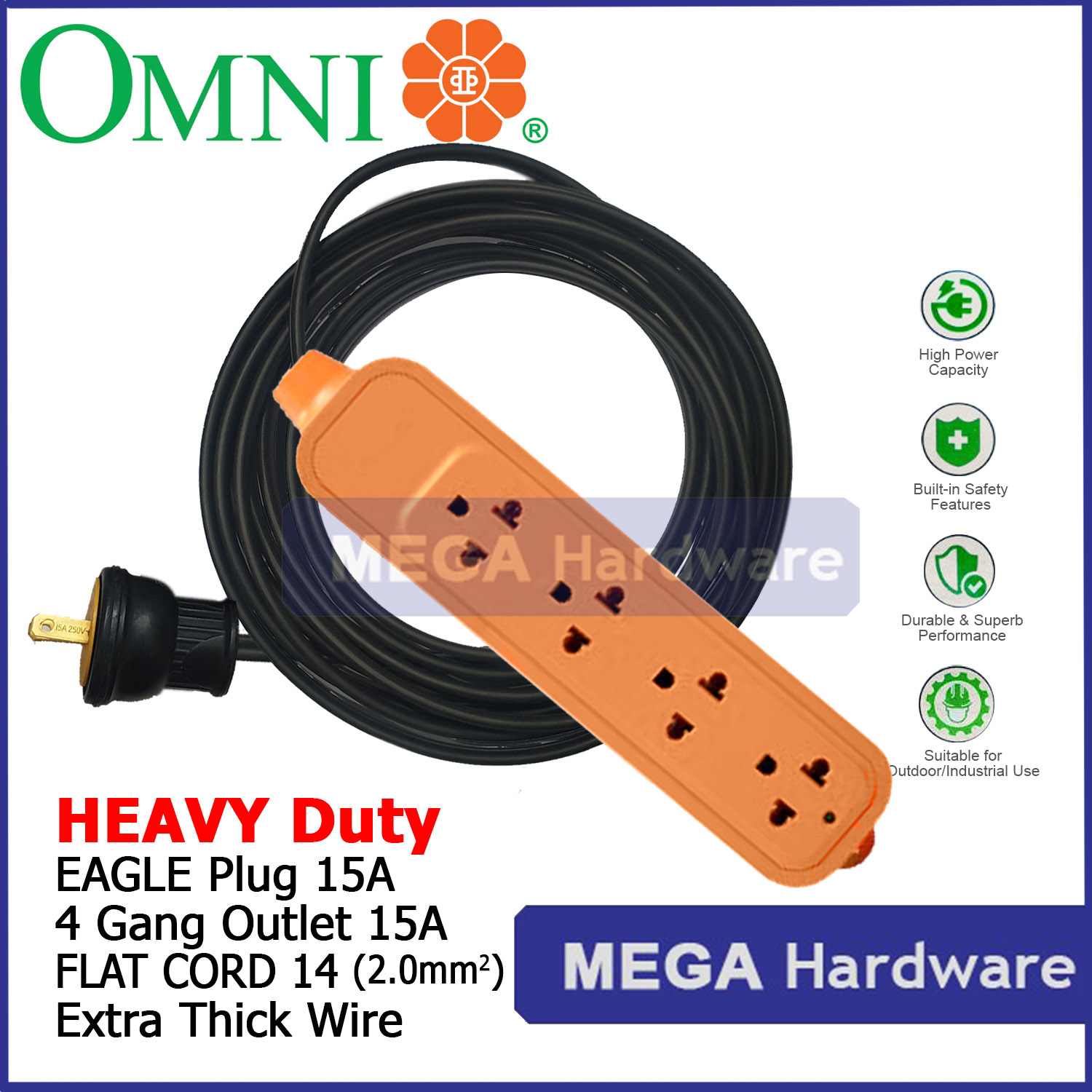OMNI PRO Series Heavy Duty Surface Type Extension Outlet (Outdoor ...