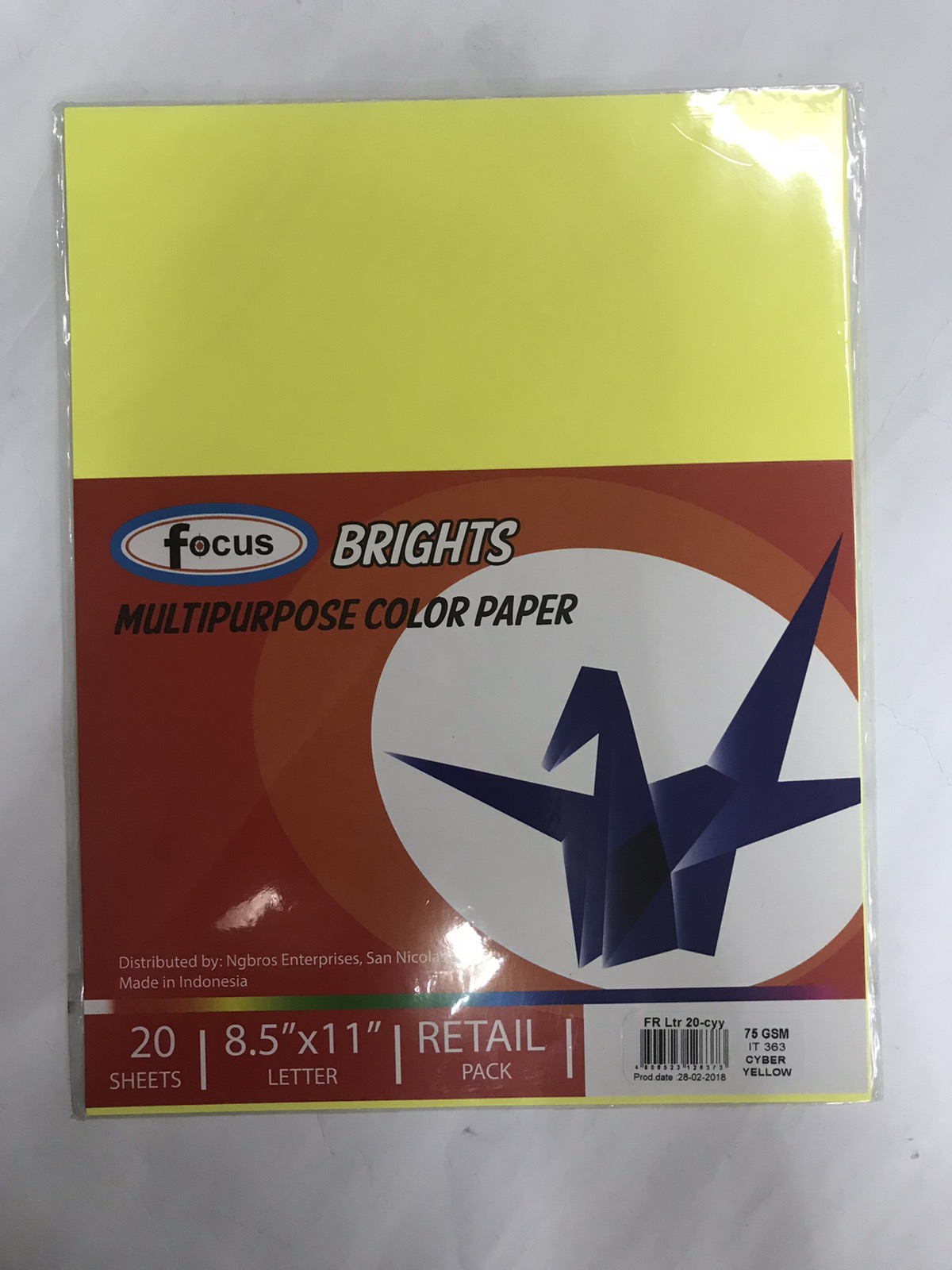 Focus Brights multipurpose colored paper letter size (20's/pack ...
