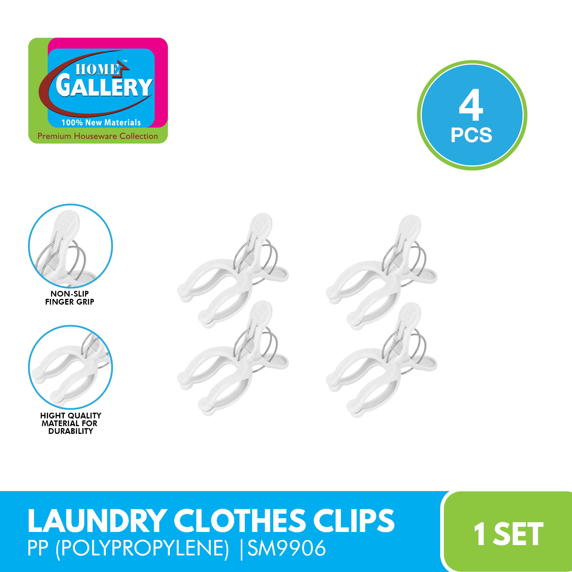 Home Gallery Laundry Clothes clips 4pcs PP (Polypropylene) | Clip for ...