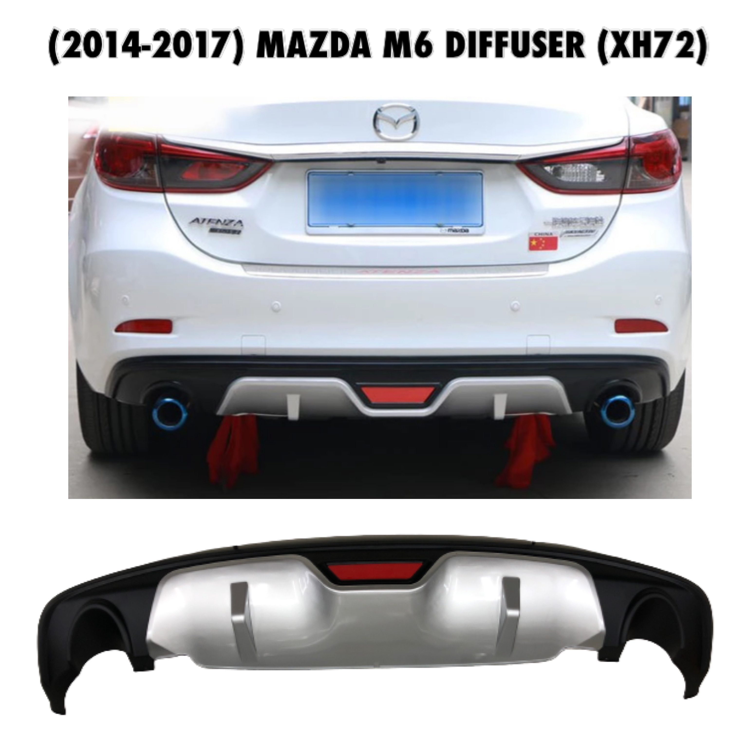 OC 2014 2015 2016 2017 Mazda M6 Car Rear Bumper Diffusers Lip Spoiler ...