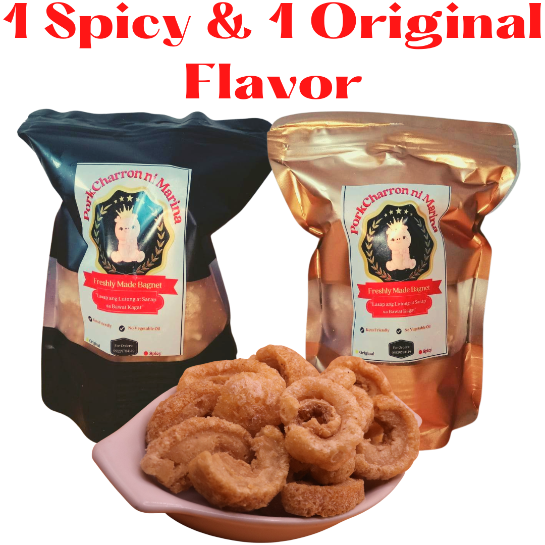 PorkCharron Bite Size Chicharon Puro Original Or Spicy Flavor Baboy ...