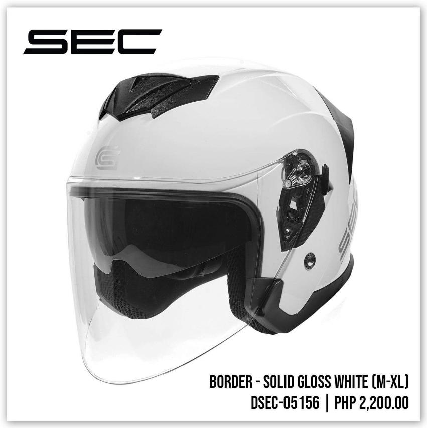 SEC Border Gloss White Half Face Helmet | Lazada PH