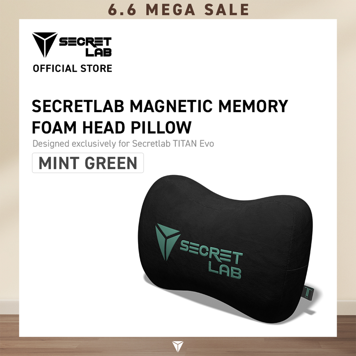 Secretlab Magnetic Memory Foam Head Pillow (Mint Green) | Lazada PH